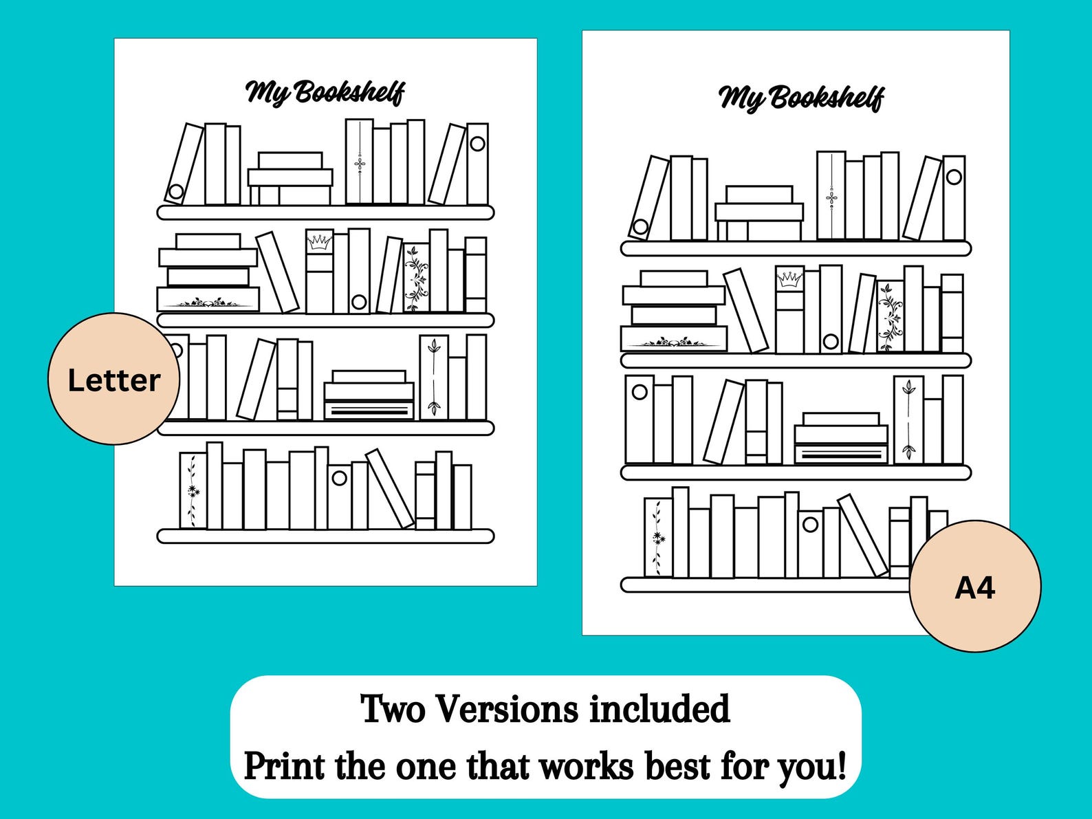 Reading Bundle, Book Log, My Bookshelf, Tracker, Printable, Digital ...