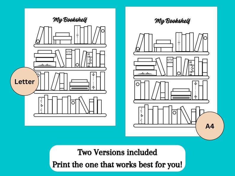 Reading Bundle, Book Log, My Bookshelf, Tracker, Printable, Digital ...