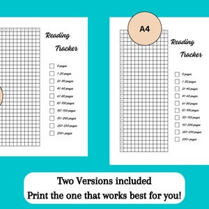 Reading Tracker, Digital Download, Printable, Pages Worksheet, Planner ...