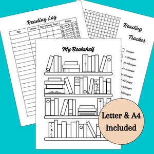Reading Bundle, Book Log, My Bookshelf, Tracker, Printable, Digital ...