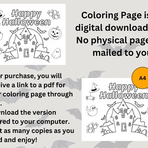 Happy Halloween Coloring Page, Digital Download, Printable, Activity ...