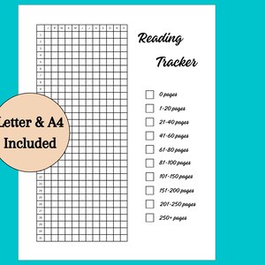 Reading Tracker, Digital Download, Printable, Pages Worksheet, Planner ...