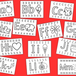 Alphabet Coloring Pages, Printable Digital Download, Abcs, Kid ...