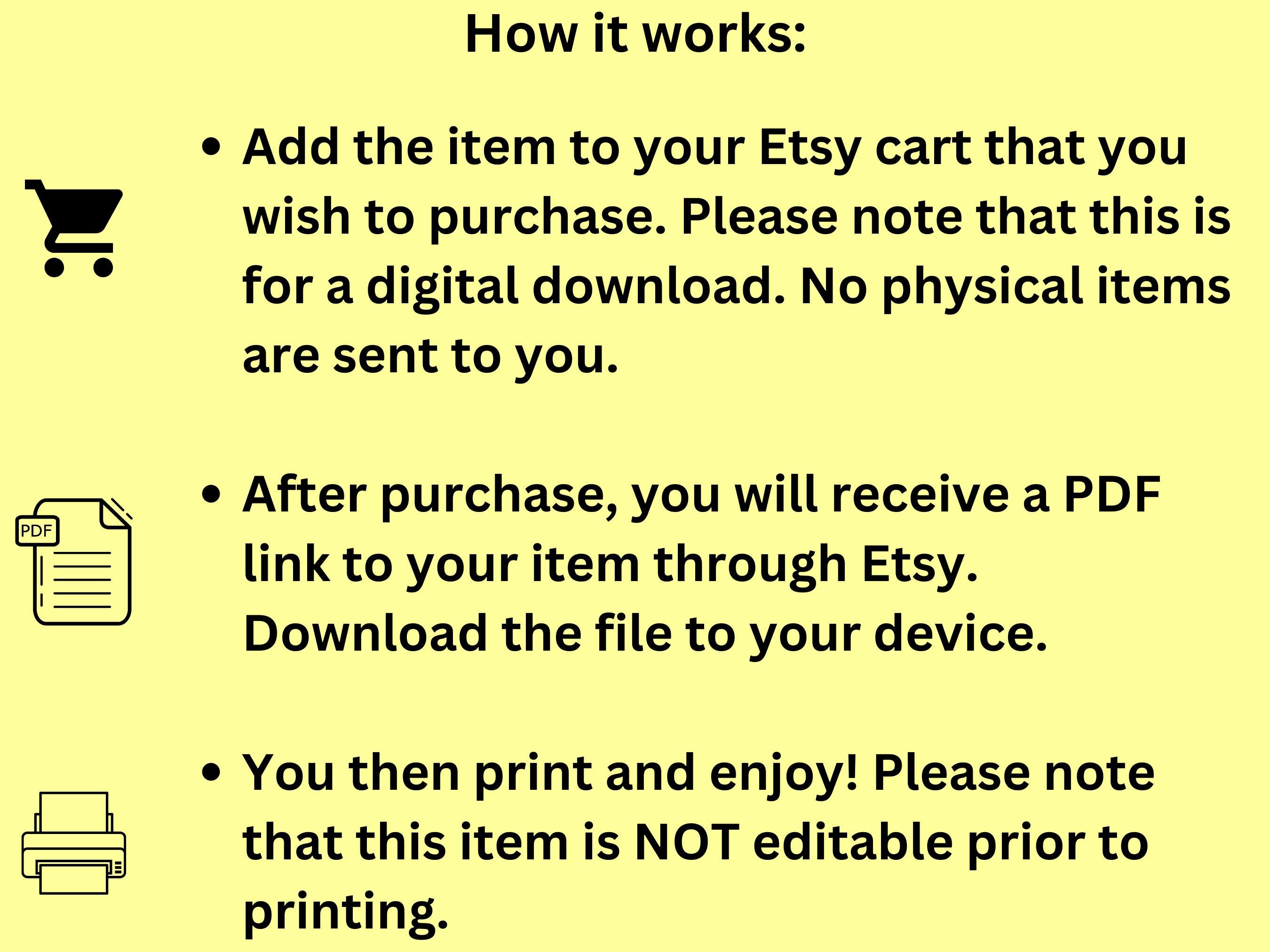 Weekly Planner Printable Page, Digital Download, Worksheet, Print and ...