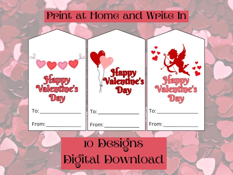 Printable Happy Valentine's Day Gift Tags (digital Download) - Etsy