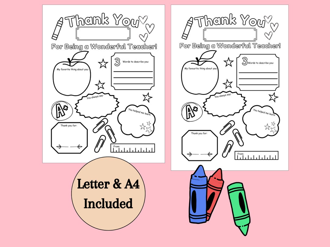 Teacher Appreciation Worksheet, Printable Coloring Page Activity ...
