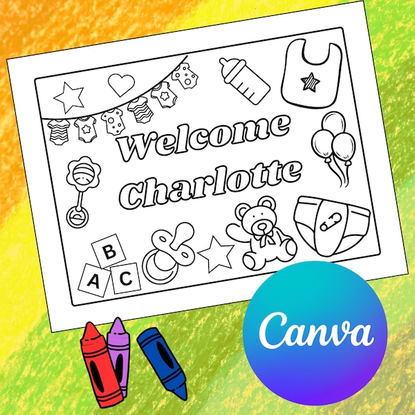 Baby Coloring Page - Etsy
