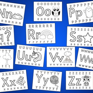 Alphabet Coloring Pages, Printable Digital Download, Abcs, Kid ...