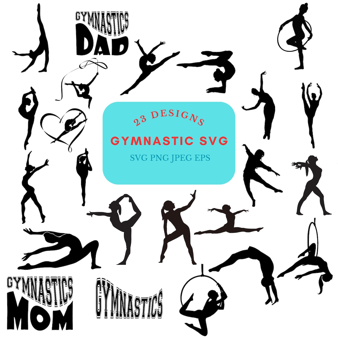 Gymnast SVG Cutting Files, Gymnastics Silhouette Cricut, Cameo, Instant ...