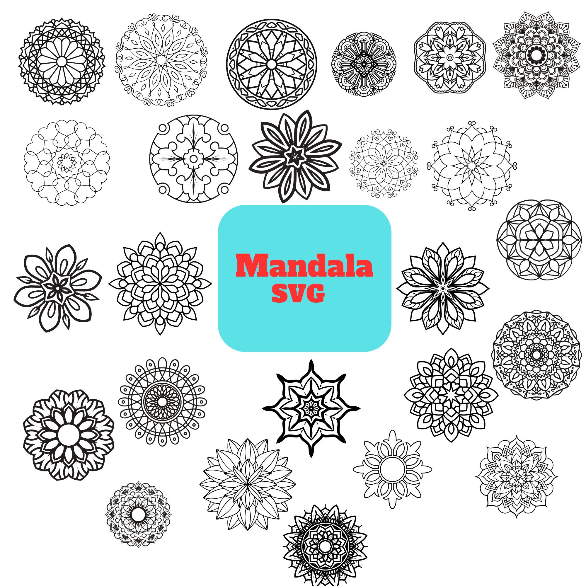 Mandala Svg Bundle, Mandala Svg Zentangle Svg, Mandala Clipart, Mandala ...