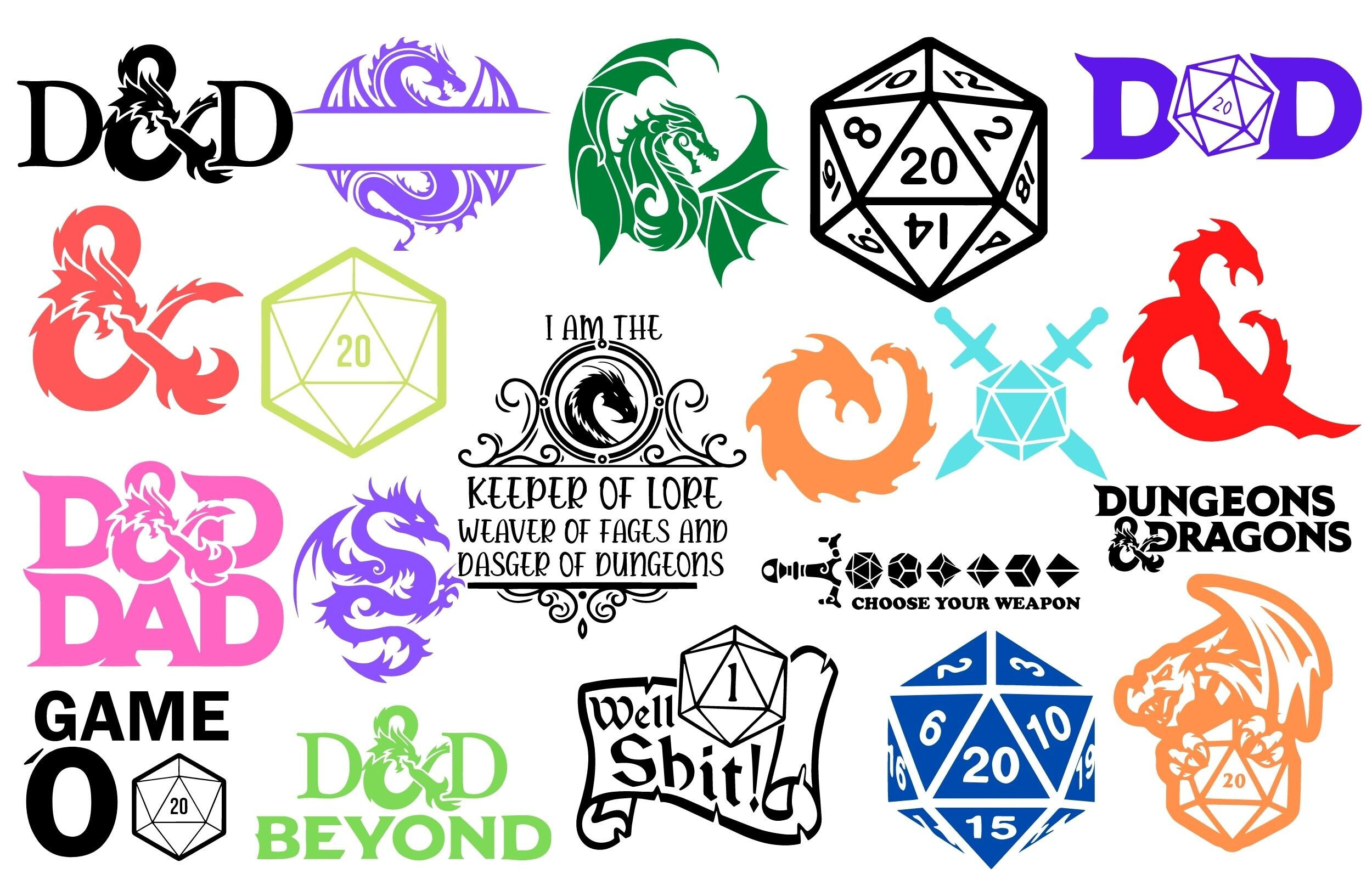 Dnd Png Bundle, Dnd Svg Bundle, Dnd Dxf Bundle, Dnd Silhouette Designs ...
