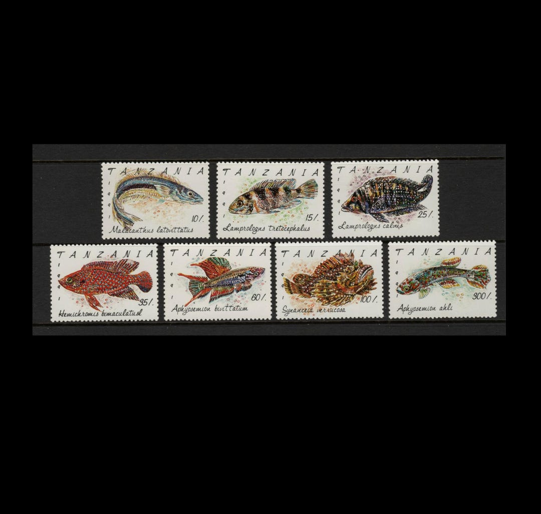 Tanzania Stamps - Marine Life on Stamps - 1991 - #1040-46 - Complete ...