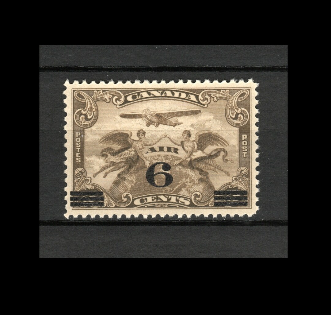 Canada Air Mail Postage Stamp - 1932 - Scott #C3 - #C1 Surcharged 6 ...