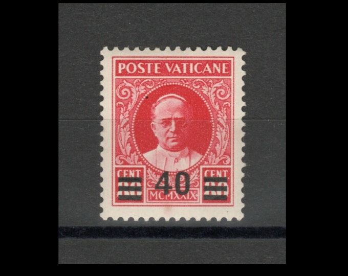 Vatican City Postage Stamp - 1934 Overprint on the 1929 Pope Pius XI Issue - MNH - Scott #35 - Etsy
