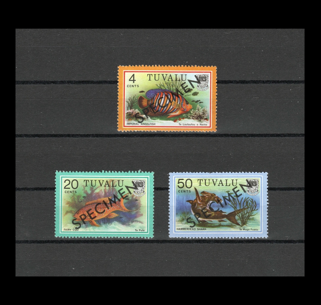 Tuvalu Postage Stamps 1979 Fish Over-printed Specimen 3 Values MLH - Etsy