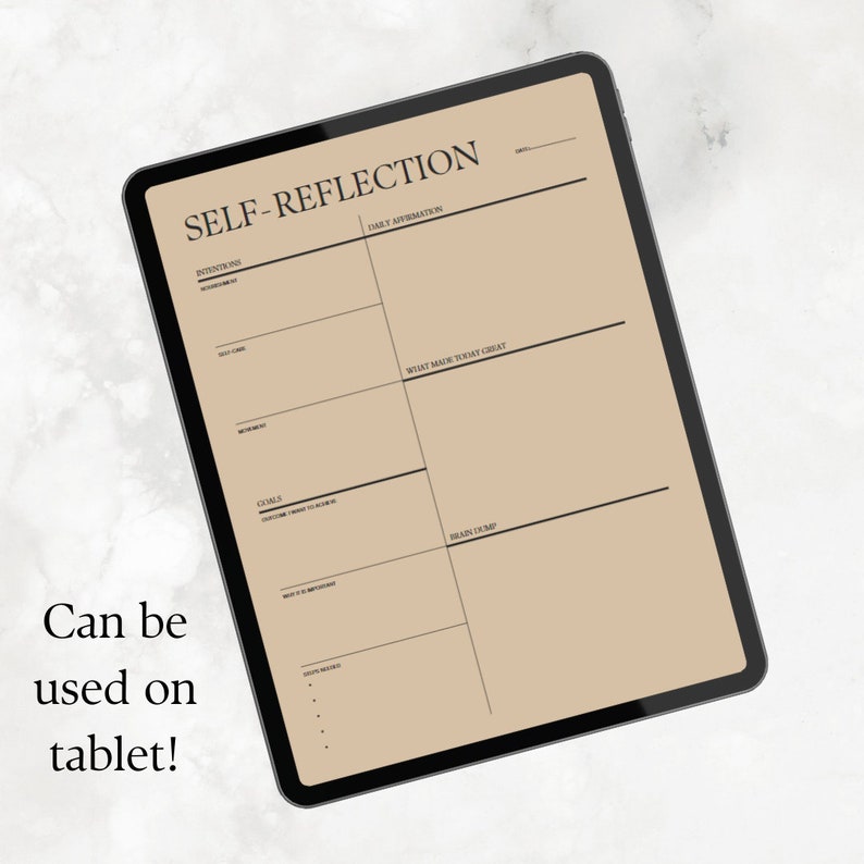 Printable Daily Self-reflection Guide Template Minimalist Digital ...