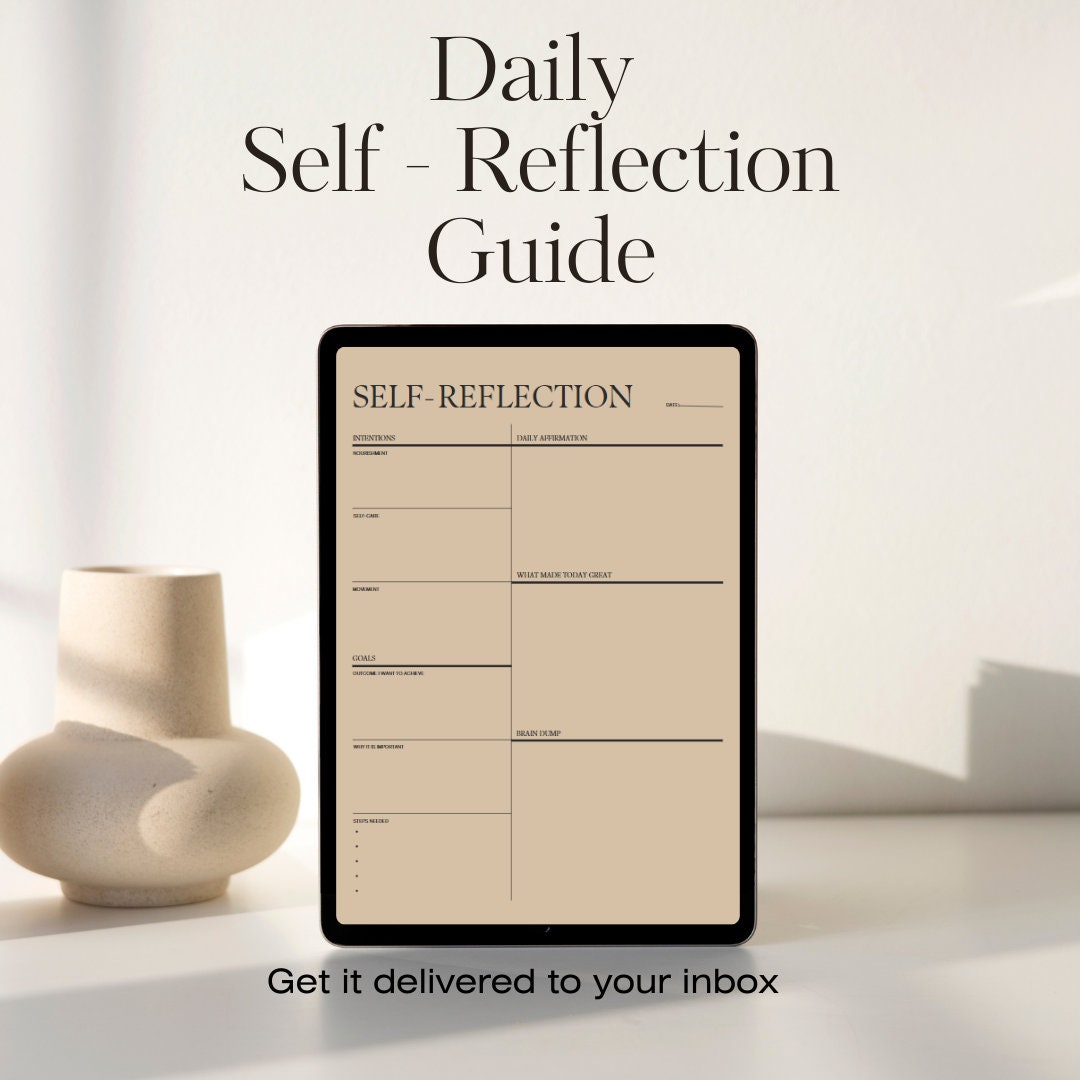 Printable Daily Self Reflection Guide Template Minimalist Digital Download Etsy