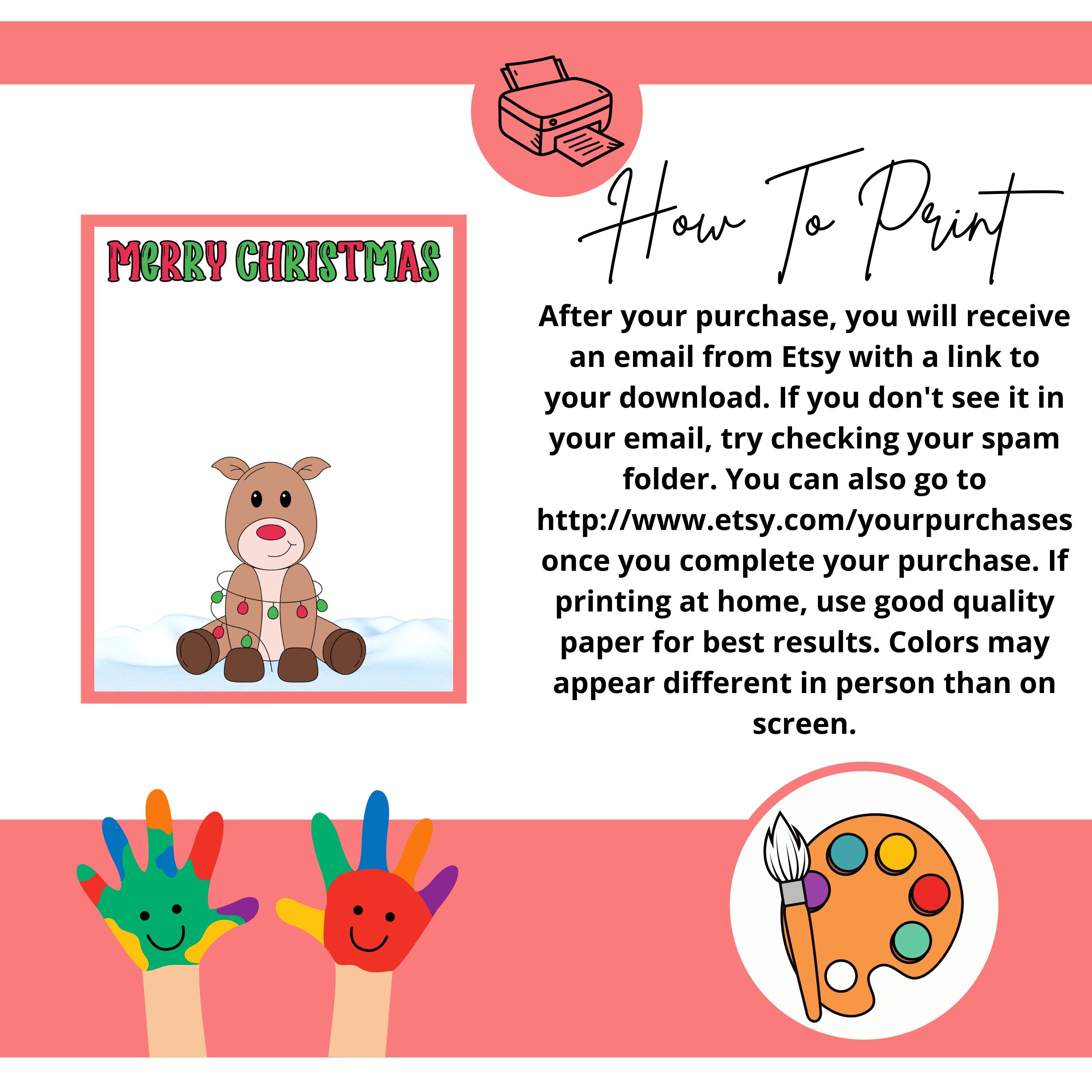 Christmas Reindeer Handprint Art Craft, Printable Toddler Holiday ...