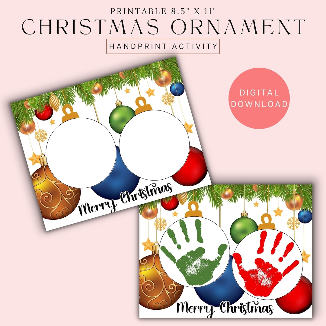 Christmas Ornament Handprint Activity, Printable Toddler Craft ...