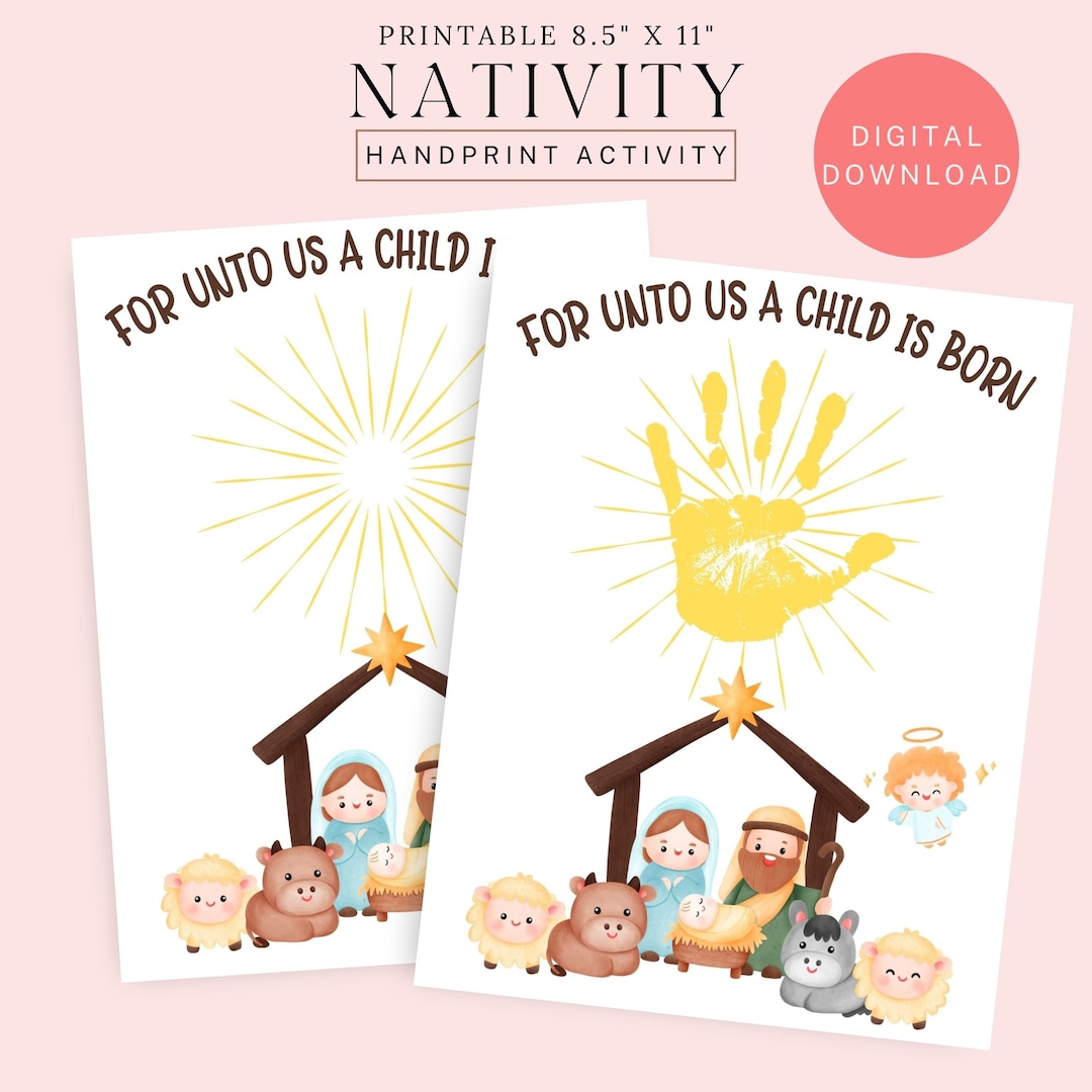 Christmas Printable Activity, for Unto Us A Child is Born Nativity ...