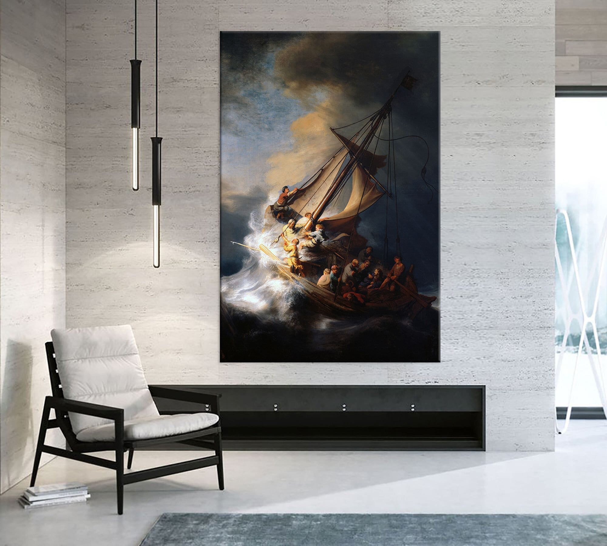 Rembrant - Christ in the Storm on the Sea of Galilee Print on Canvas ...