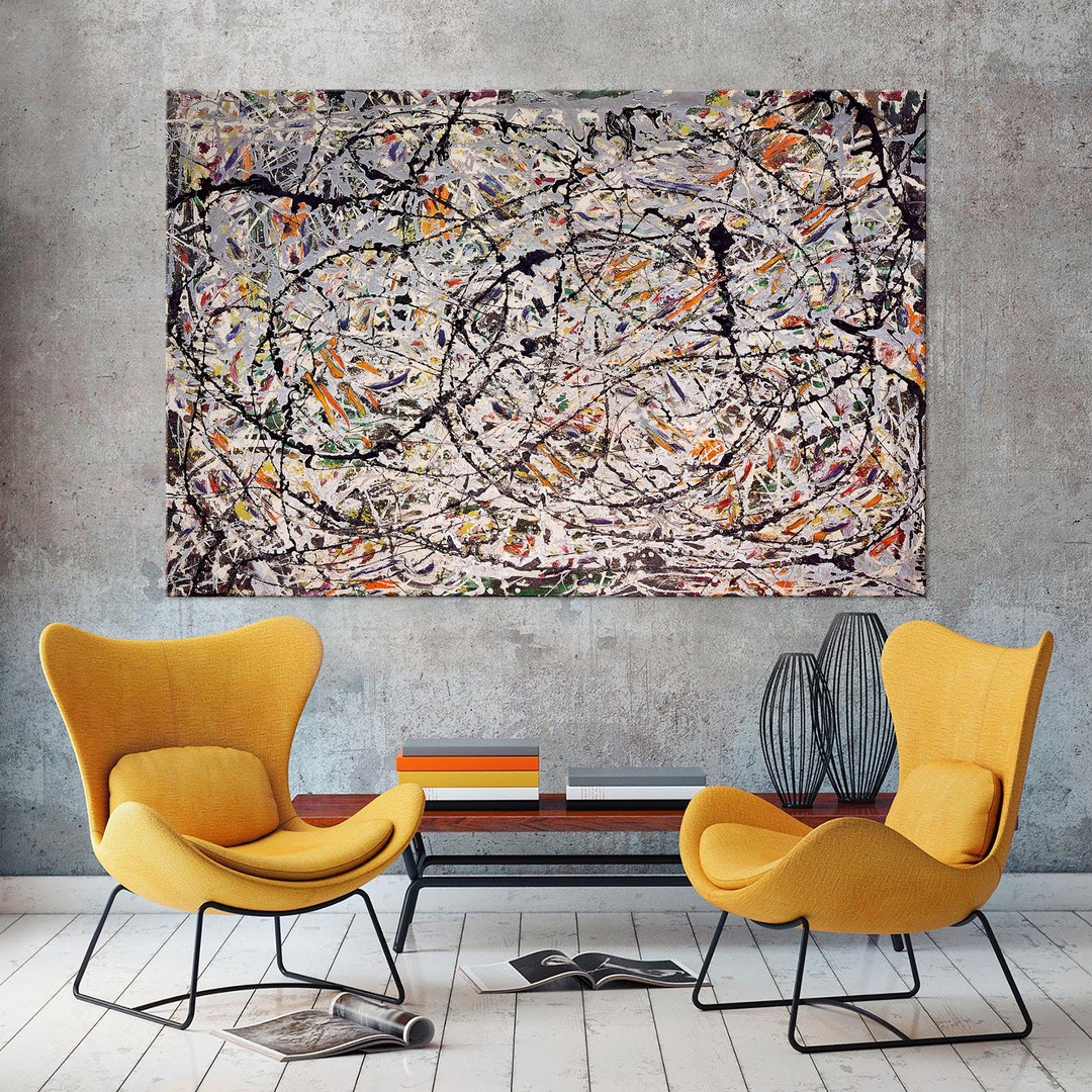 Jackson Pollock - Watery Paths Print on Canvas Room Decor Dorm Decor Abstract Art Office Decor ...