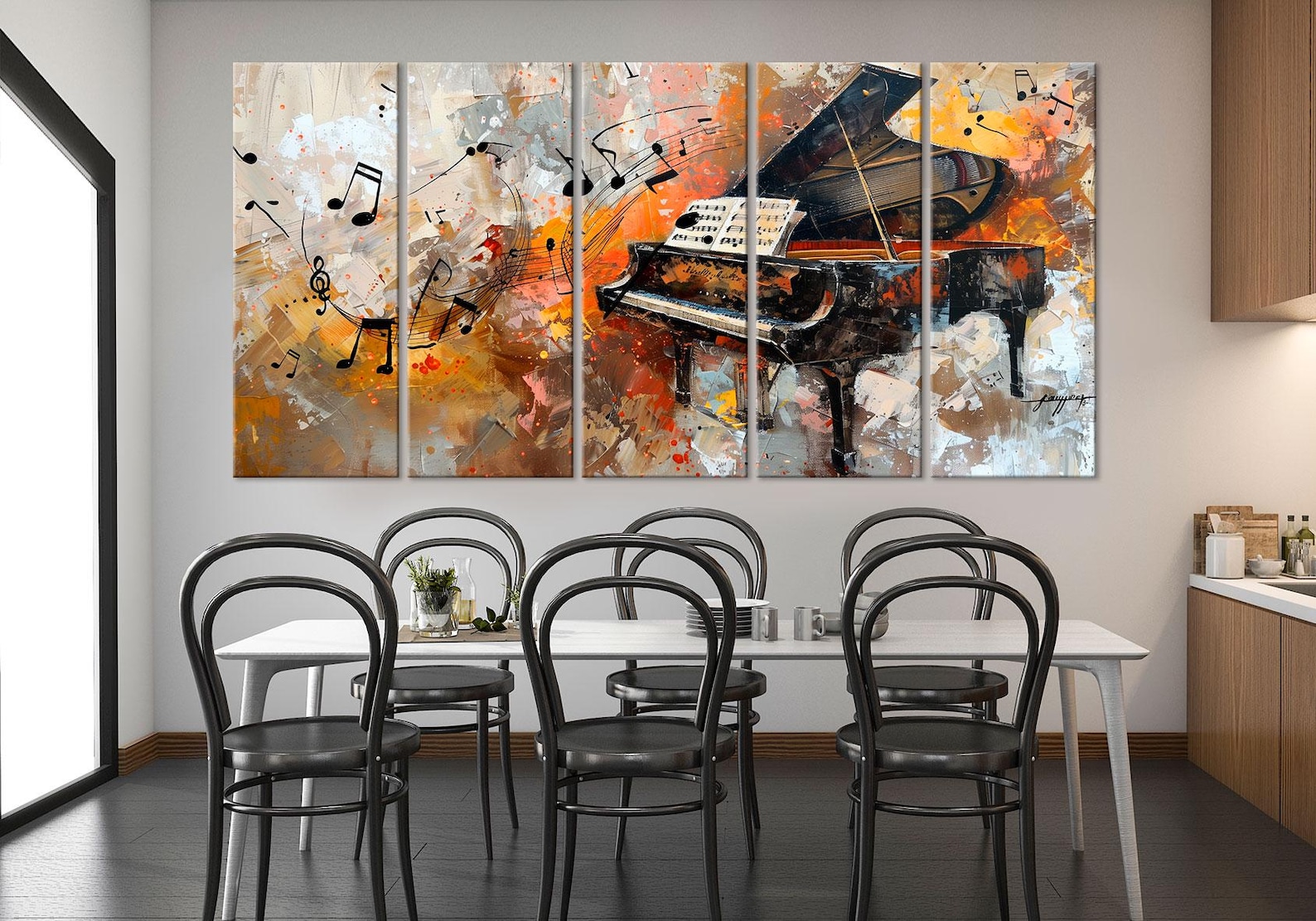 Music Wall Decor Piano Artwork Print on Canvas Extra Large Wall Art ...