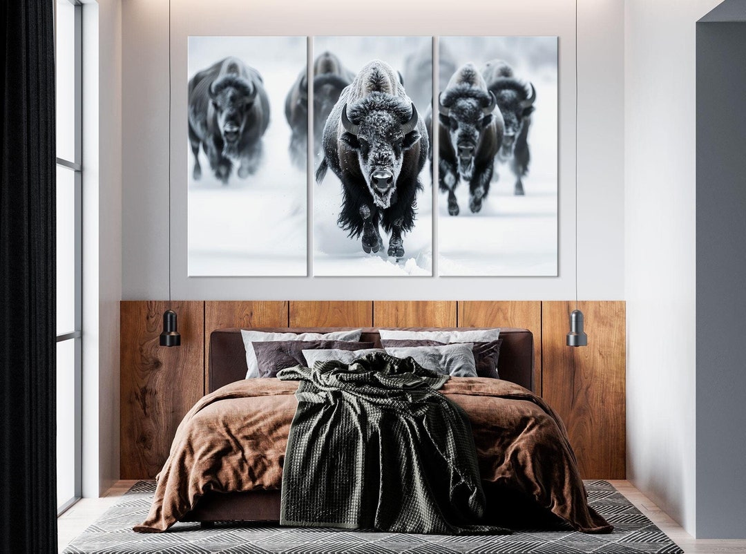 American Buffalo Print Modern Art Living Room Decor Bison Photography ...