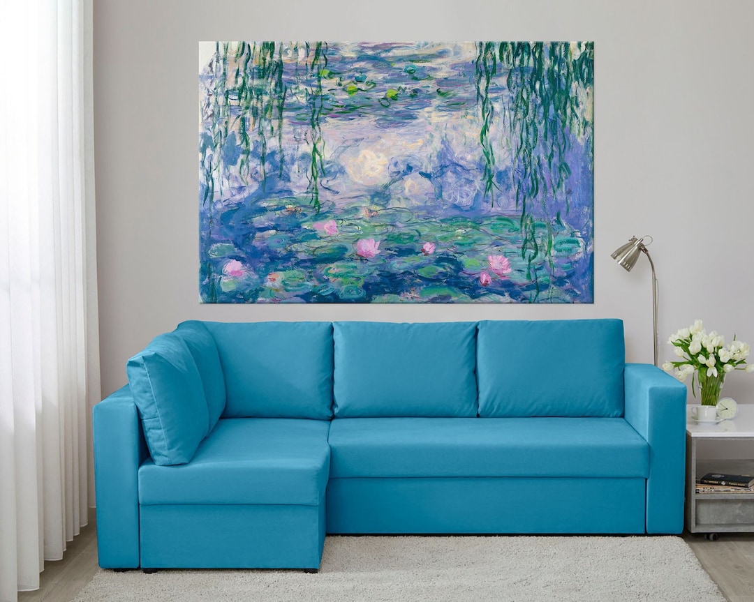 Claude Monet Canvas Room Decor Reproduction Print Water Lily Wallart ...