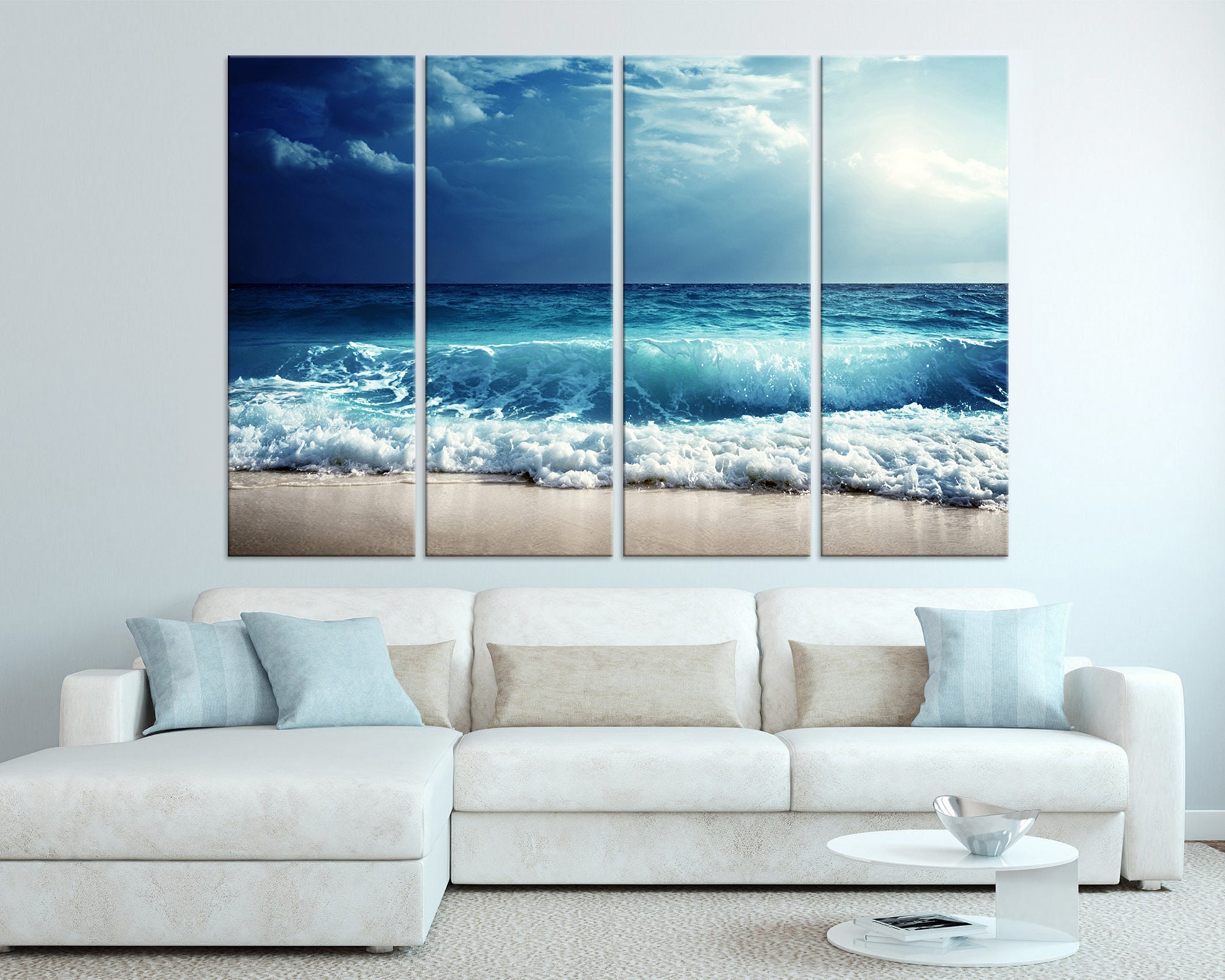 Ocean Wave Print Large Nautical Wall Art Living Room Decor - Etsy