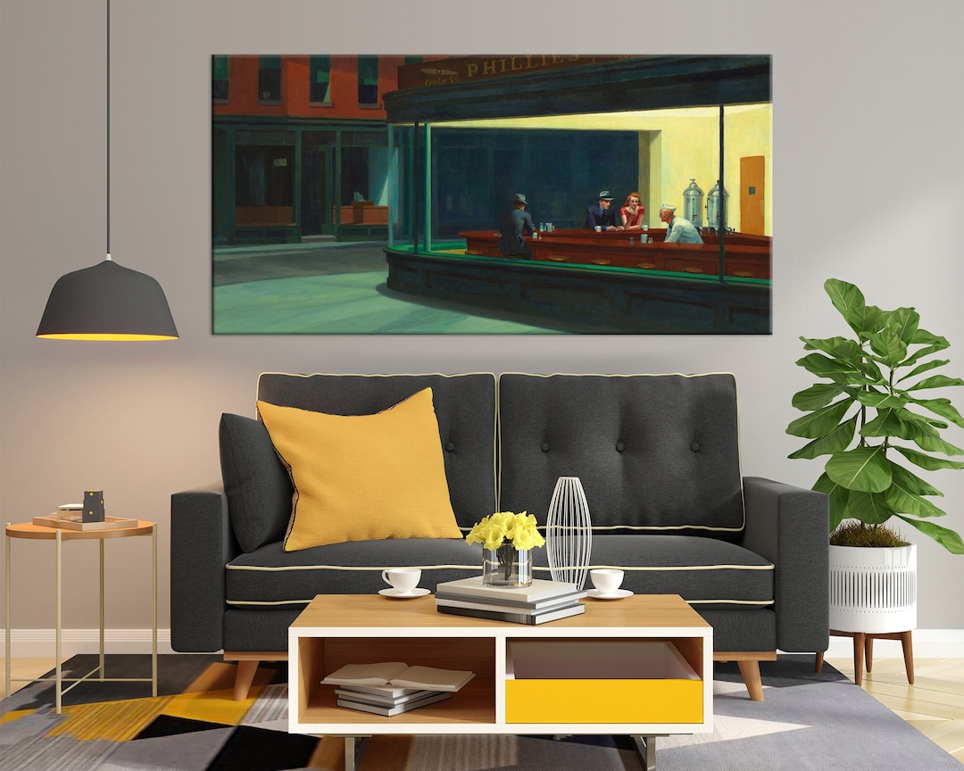 Edward Hopper Nighthawks Print Extra Large Wall Art Oversized Wall Art ...