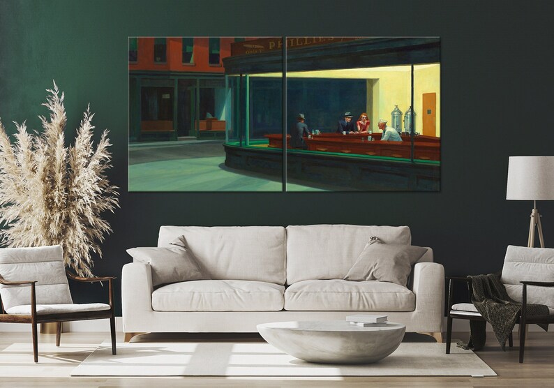 Edward Hopper Nighthawks Print Extra Large Wall Art Oversized Wall Art ...