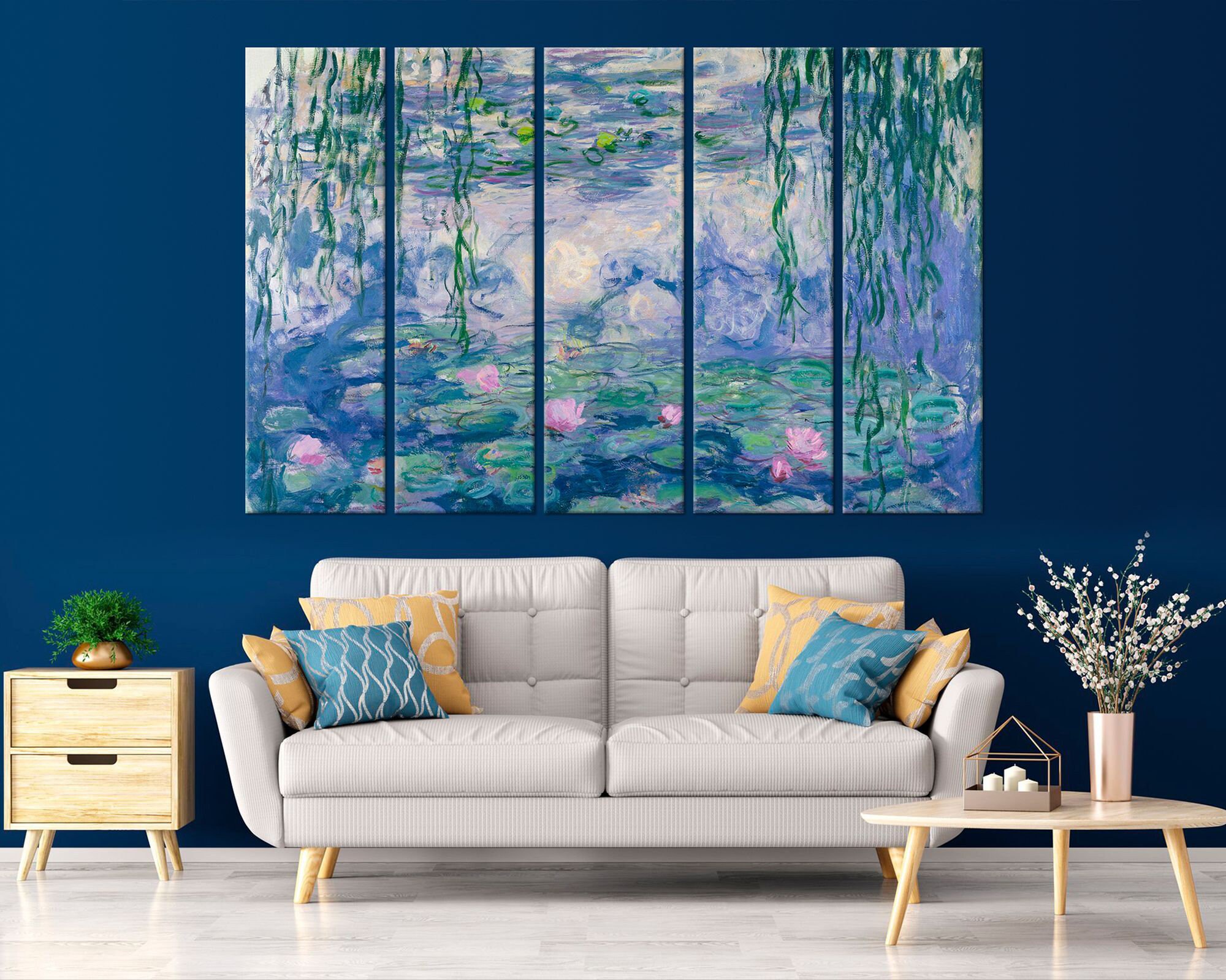 Claude Monet Canvas Room Decor Reproduction Print Water Lily Wallart ...