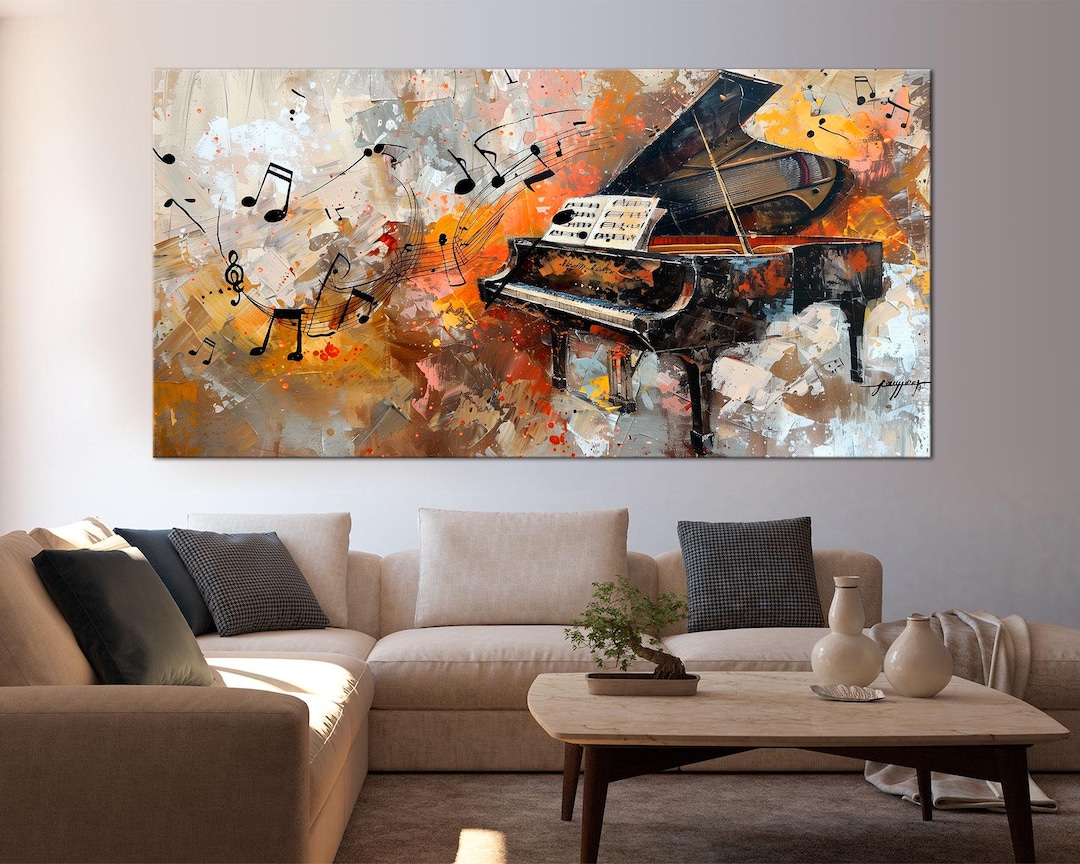 Music Wall Decor Piano Artwork Print on Canvas Extra Large Wall Art ...