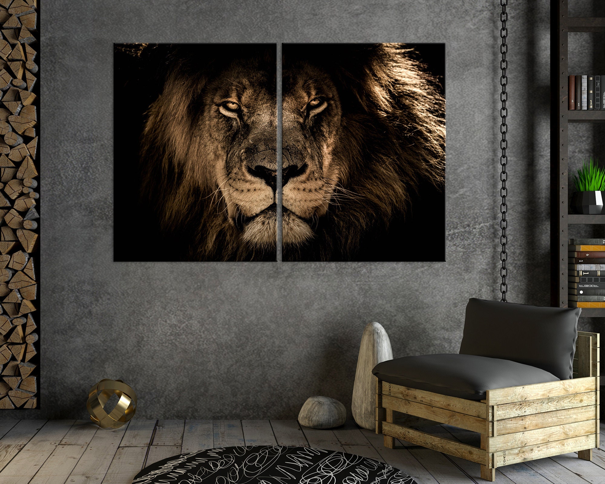 Lion Head Photography Print Extra Large Wall Art Room Decor Oversized ...