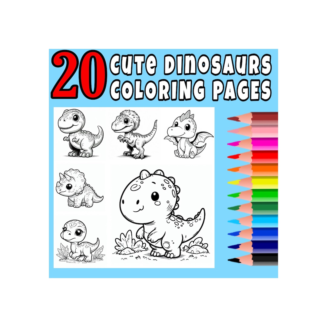 20 Fun "cute Dinosaurs" Coloring Books for Preschoolers and ...