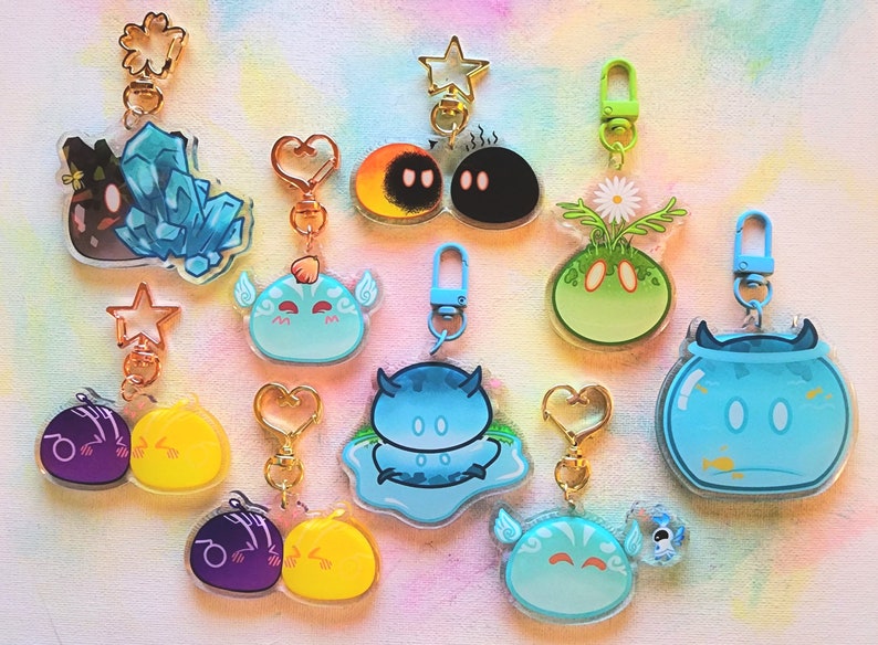 Epoxy Slime Keychains Genshin Impact - Etsy