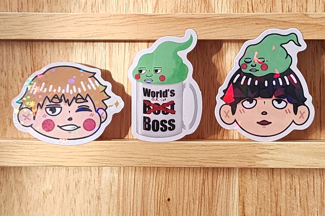 Vinyl Mob Psycho 100 Stickers - Etsy