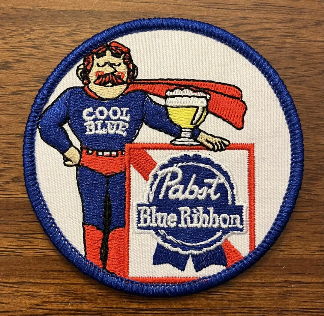 PBR Pabst Blue Ribbon Cool Blue Vintage Style Retro Iron Sew One Patch ...