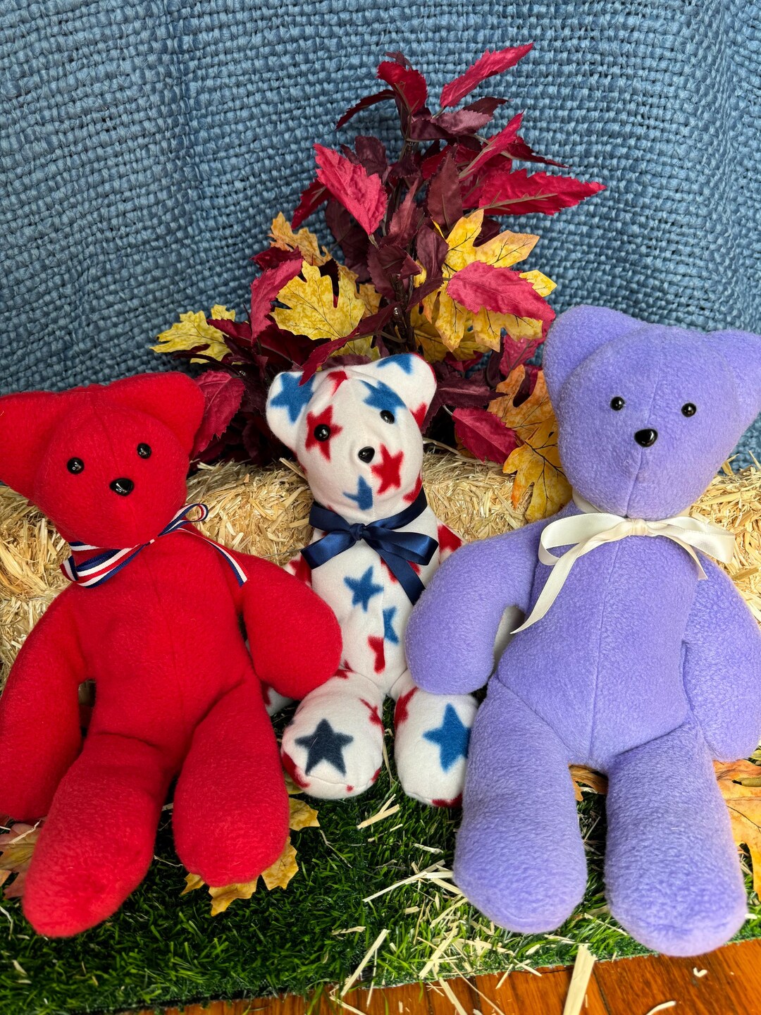 Handmade Hand-sewn Plushie Fleece Teddy Bear - Etsy