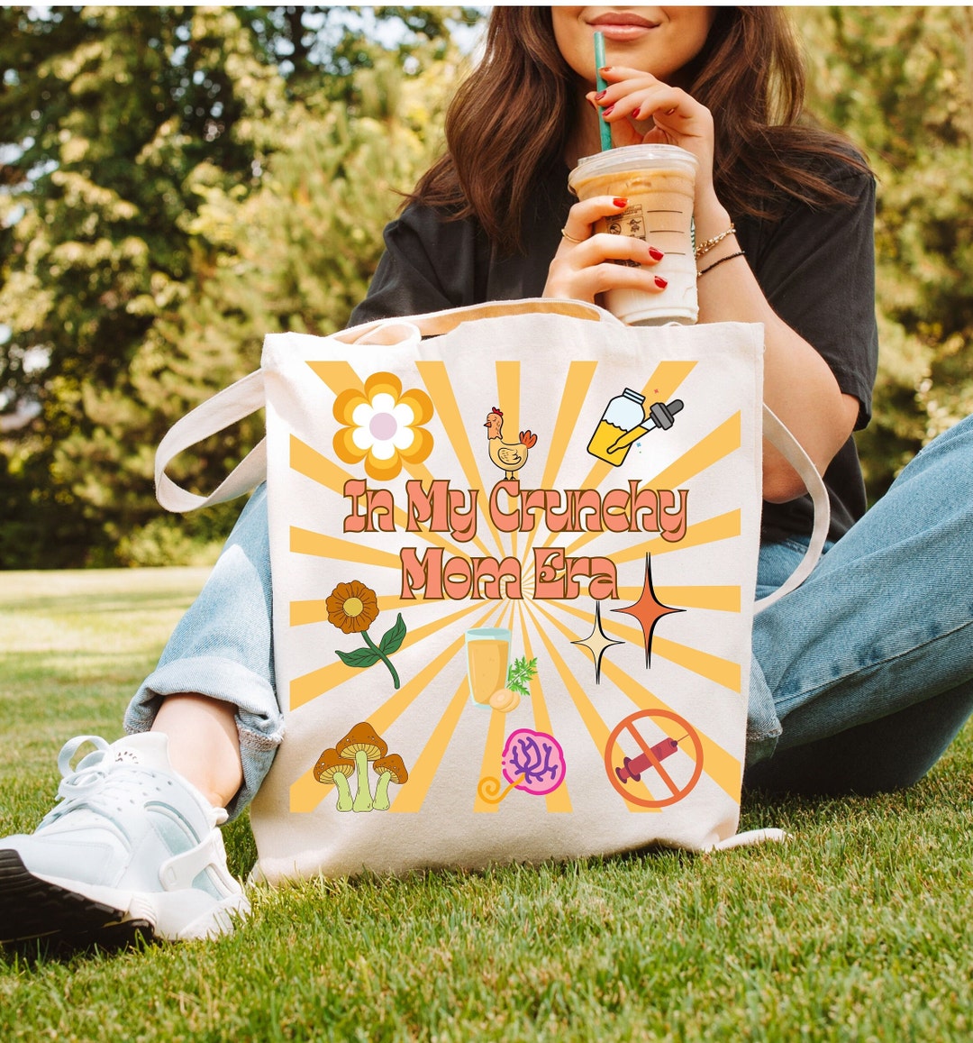 In My Crunchy Mom Era Tote, Crunchy Mama Bag, Natural Living, Retro ...