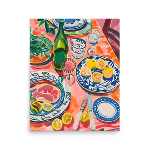 Dinner Party Food Print, Retro Kitchen Poster, Henri Matisse Art ...