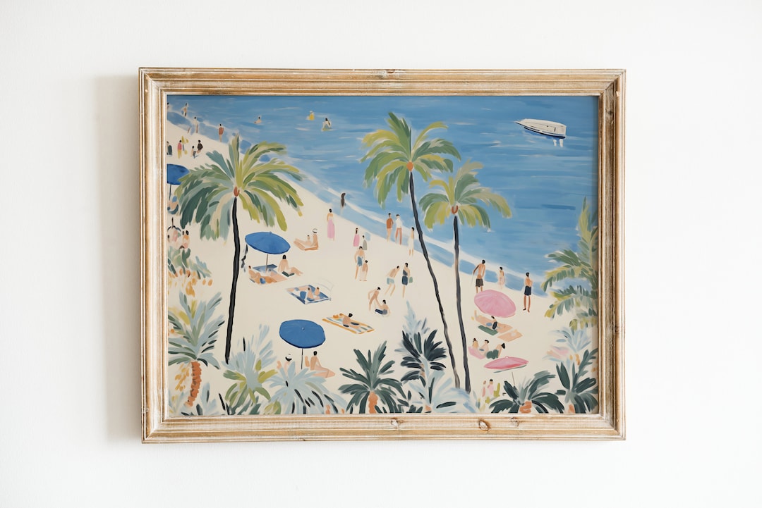 Coastal Beach Scene Wall Art – Matisse Abstract Seascape Poster, Modern ...