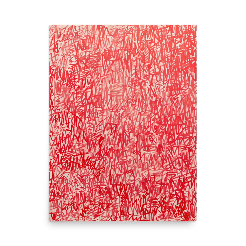 Cy Twombly Poster, Calligraphic Painting, Abstract Wall Art, Red ...