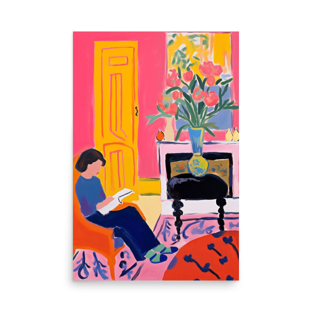 Henri Matisse Woman Reading Poster, Modern Art Print, Colorful Matisse ...