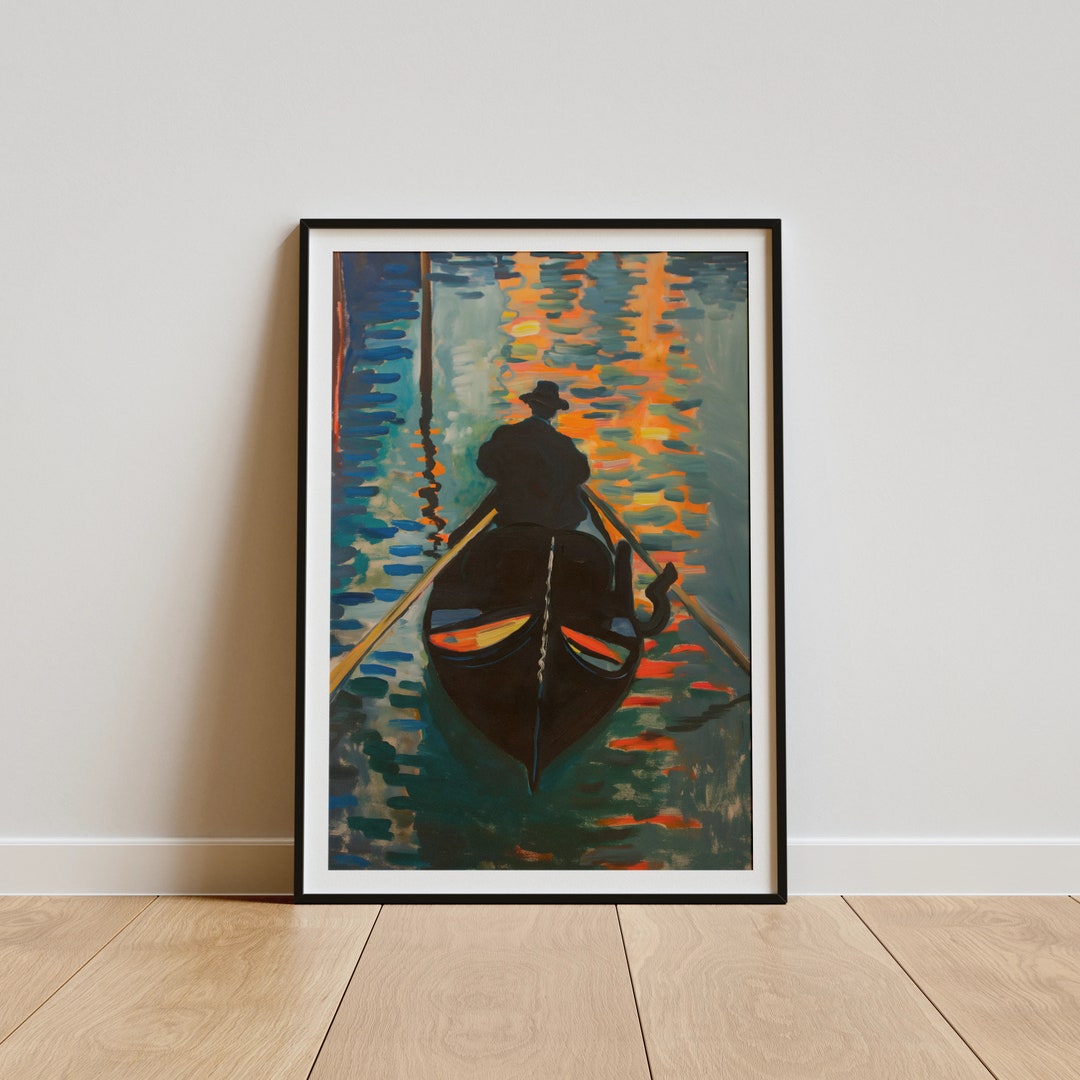 Venetian Gondola Sunset Print, Venice Canal Art Poster, Henri Matisse ...