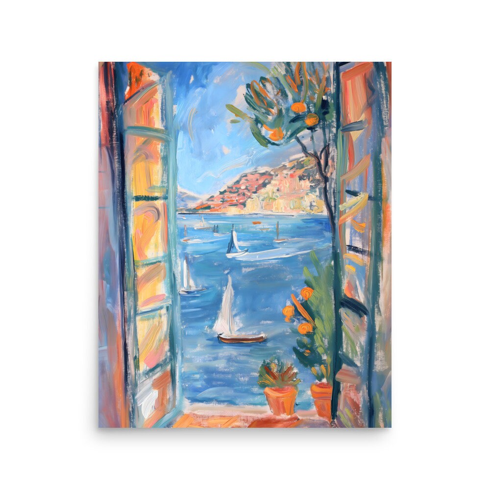 Henri Matisse Open Window Poster, Colorful Coastal Art Print ...