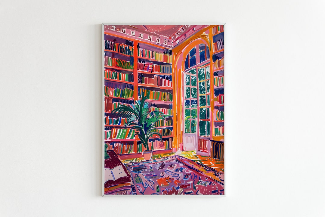 Henri Matisse Library Poster, Library Print, Vibrant Book Wall Art ...