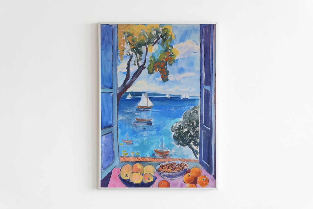 Henri Matisse Open Window Poster, Ocean View With Grapes Art Print ...