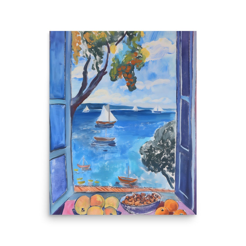 Henri Matisse Open Window Poster, Ocean View With Grapes Art Print ...